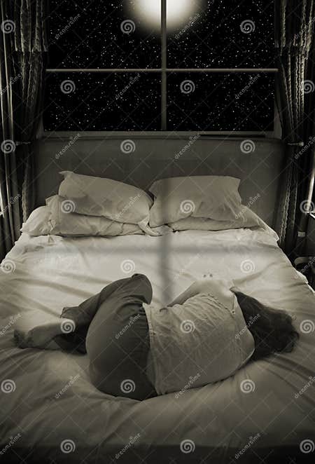 Alone in the night stock image. Image of moon, mental - 1435523