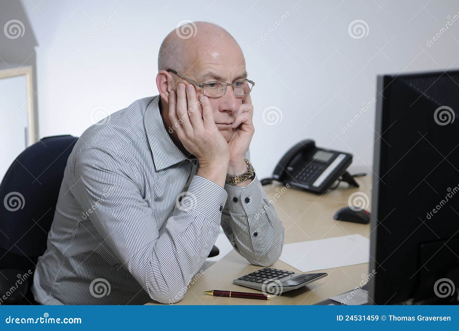 Alone at the office stock image. Image of colour, caucasian - 24531459