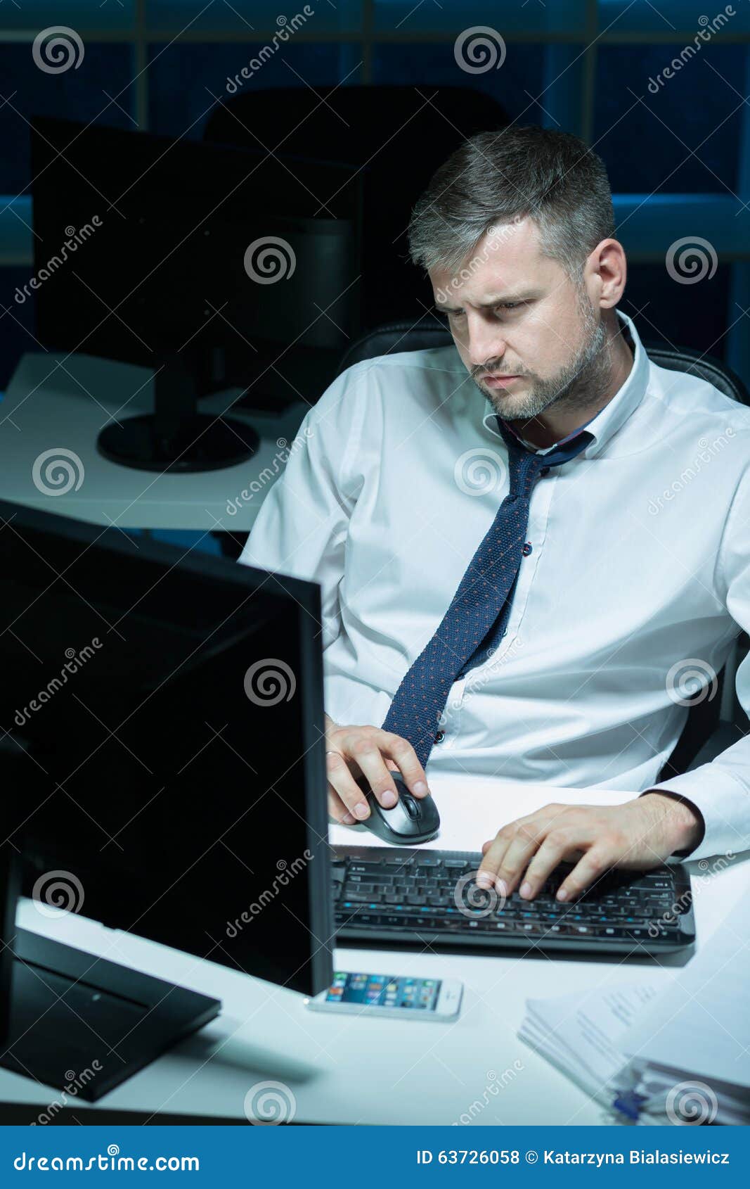 Alone in office stock photo. Image of office, shift, color - 63726058