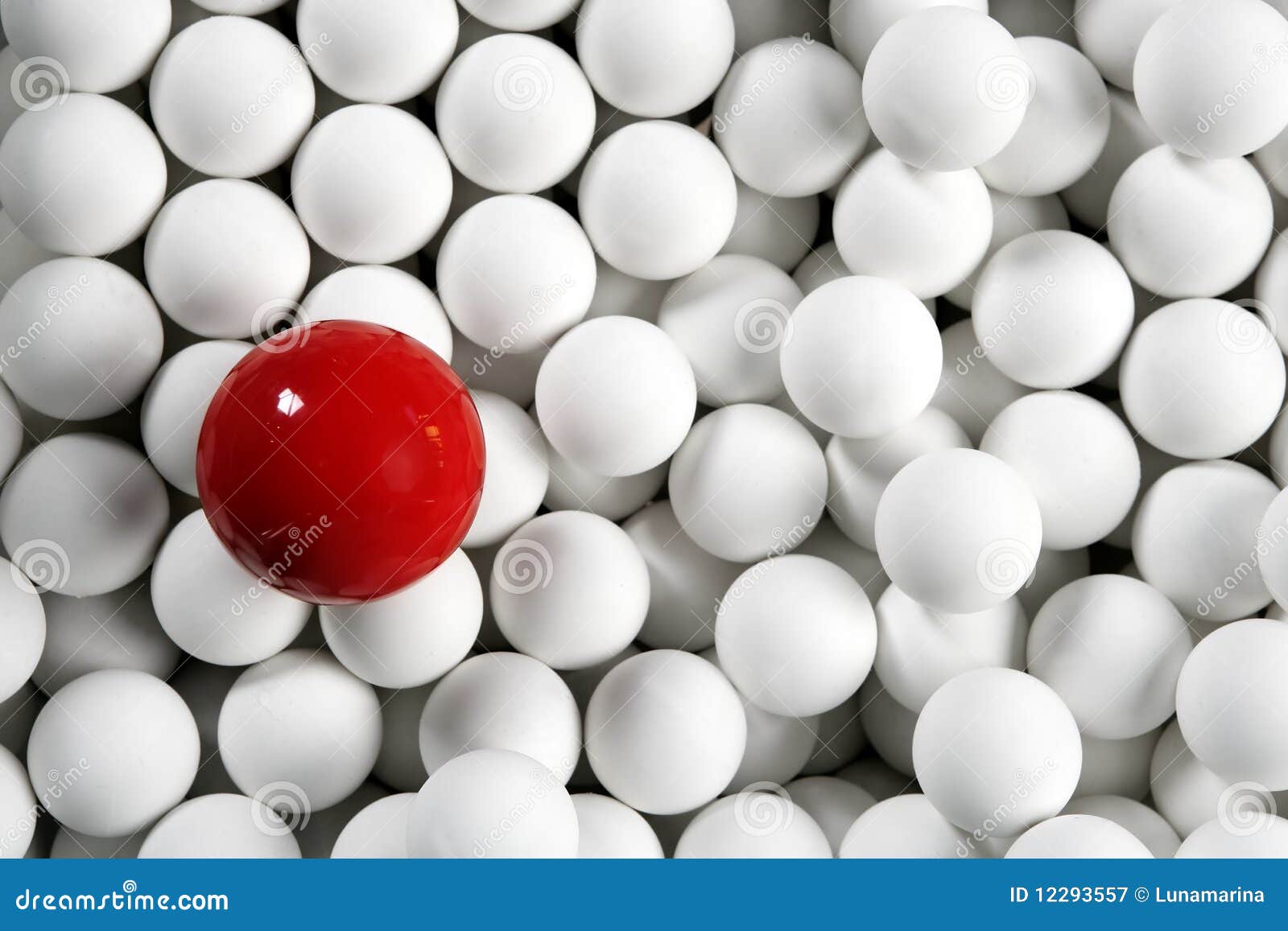Alone One Billiard Red Ball Little White Balls Stock Image - Image of ...