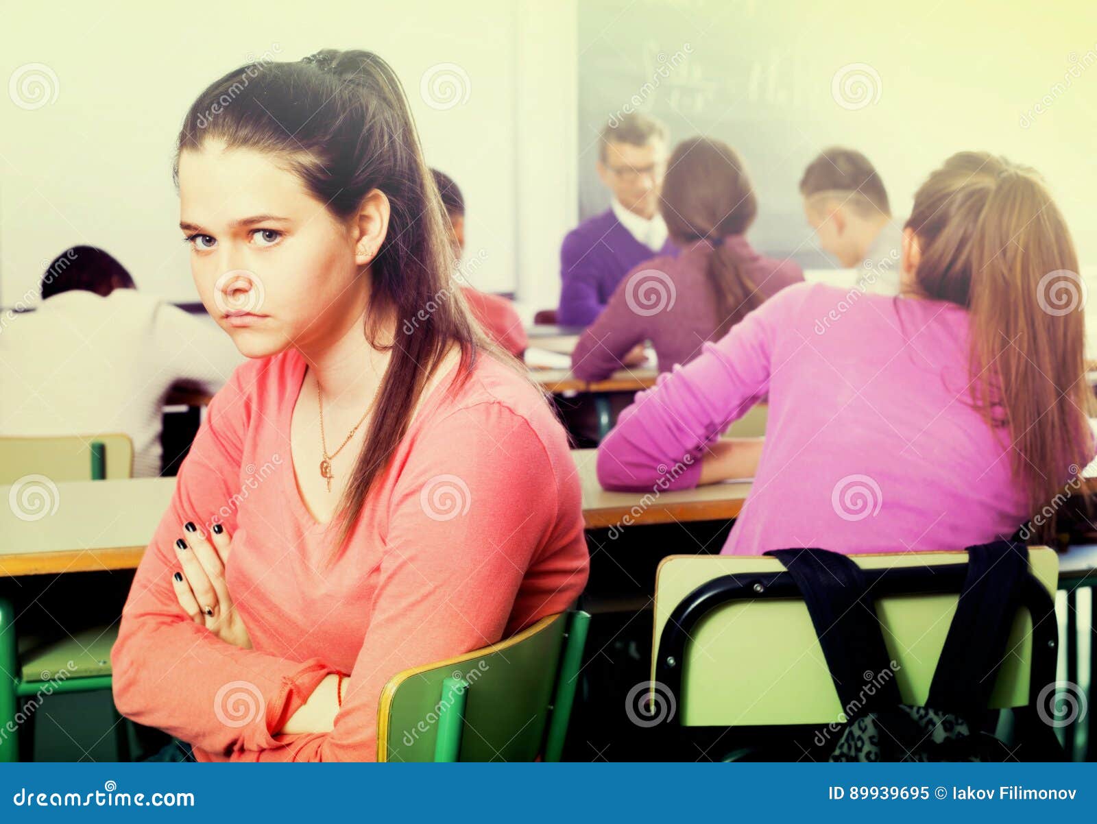 Alone Outcasted Student Being Mobbed by Other Students Stock Image ...
