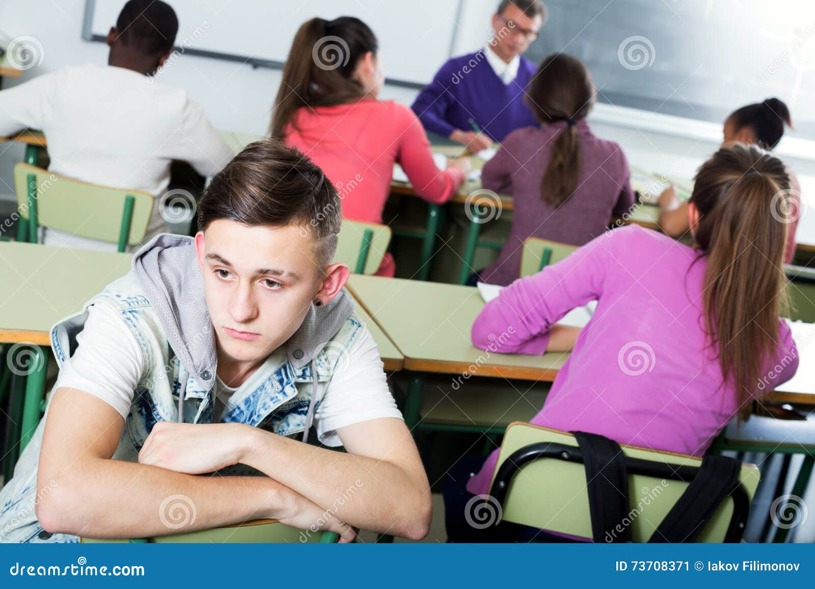 Alone Outcasted Student Being Mobbed by Other Students Stock Image ...