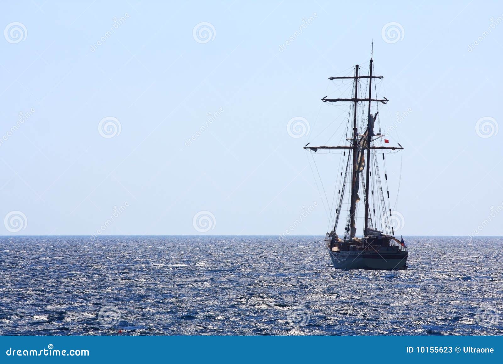 Alone sailing ship stock image. Image of ship, sailboat - 10155623