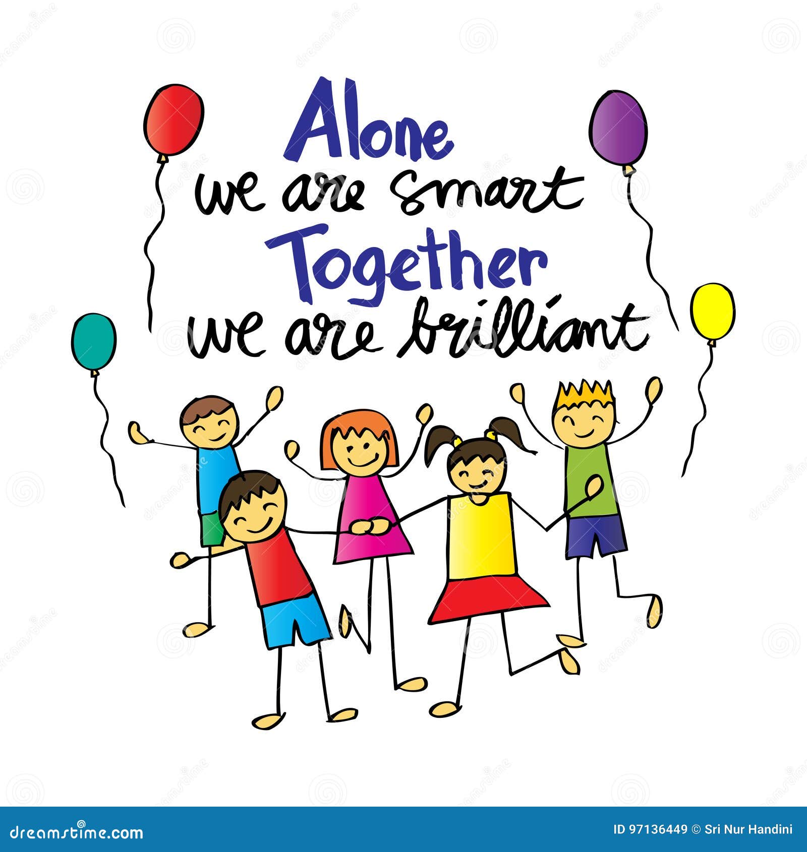 Alone we are Smart. Together we are.brilliant Stock Illustration ...