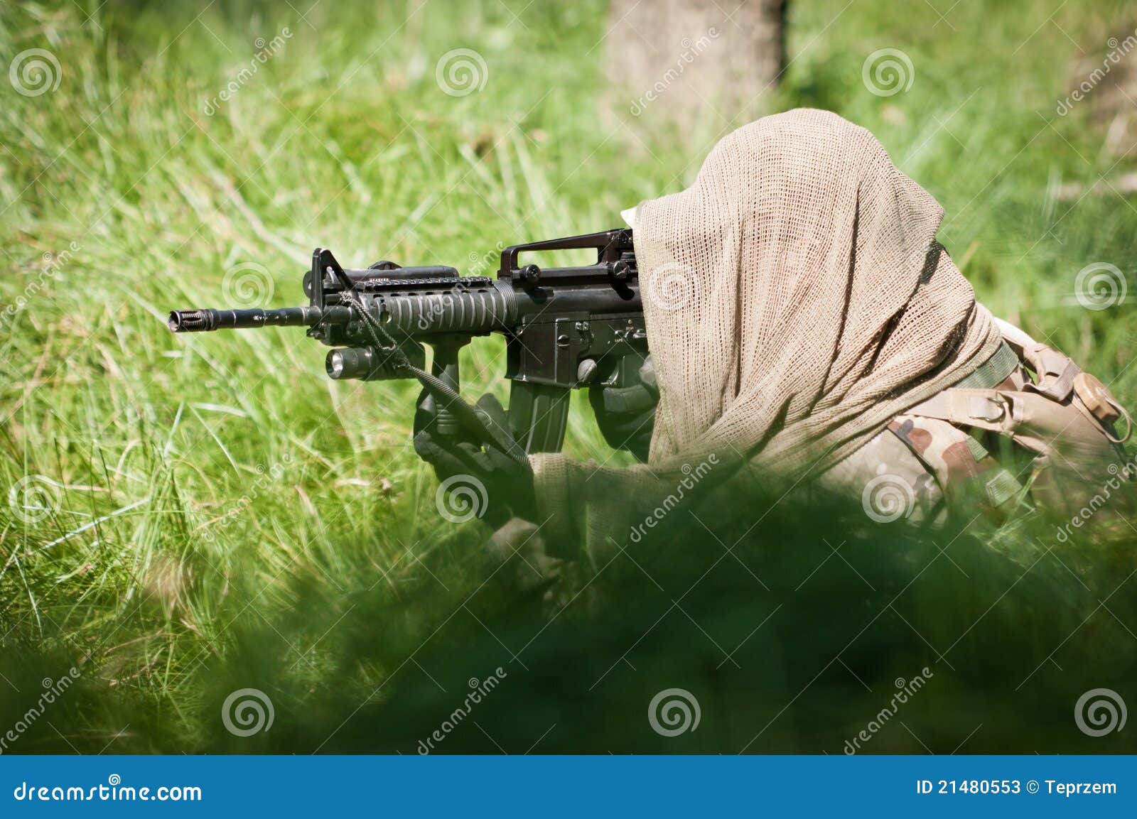 Alone Soldier Defending His Ground Stock Image - Image of mission ...