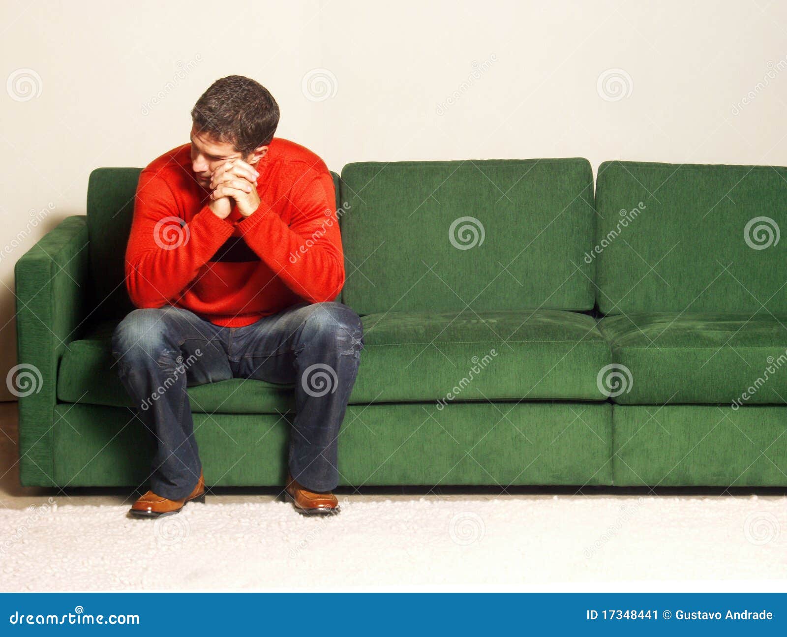 Alone and thinking. stock image. Image of hispanic, serene - 17348441
