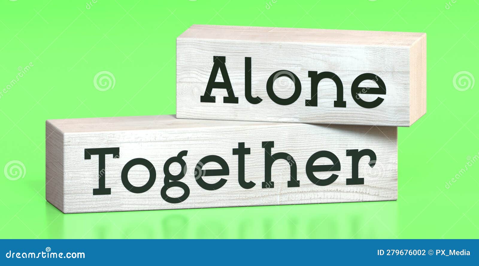 Alone, Together - Words on Wooden Blocks Stock Illustration ...