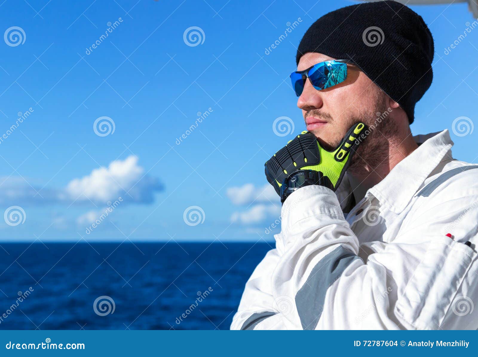 Alone Traveler on the Boat in the Sea. Stock Photo - Image of concept ...