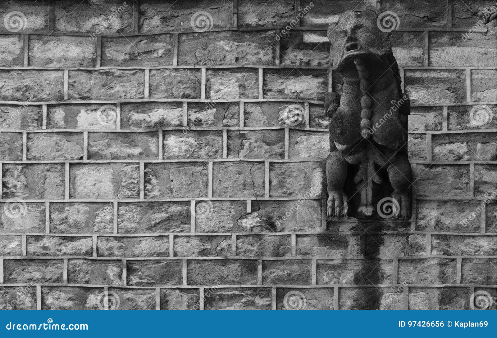 Alone on the wall stock photo. Image of sculpture, spain - 97426656