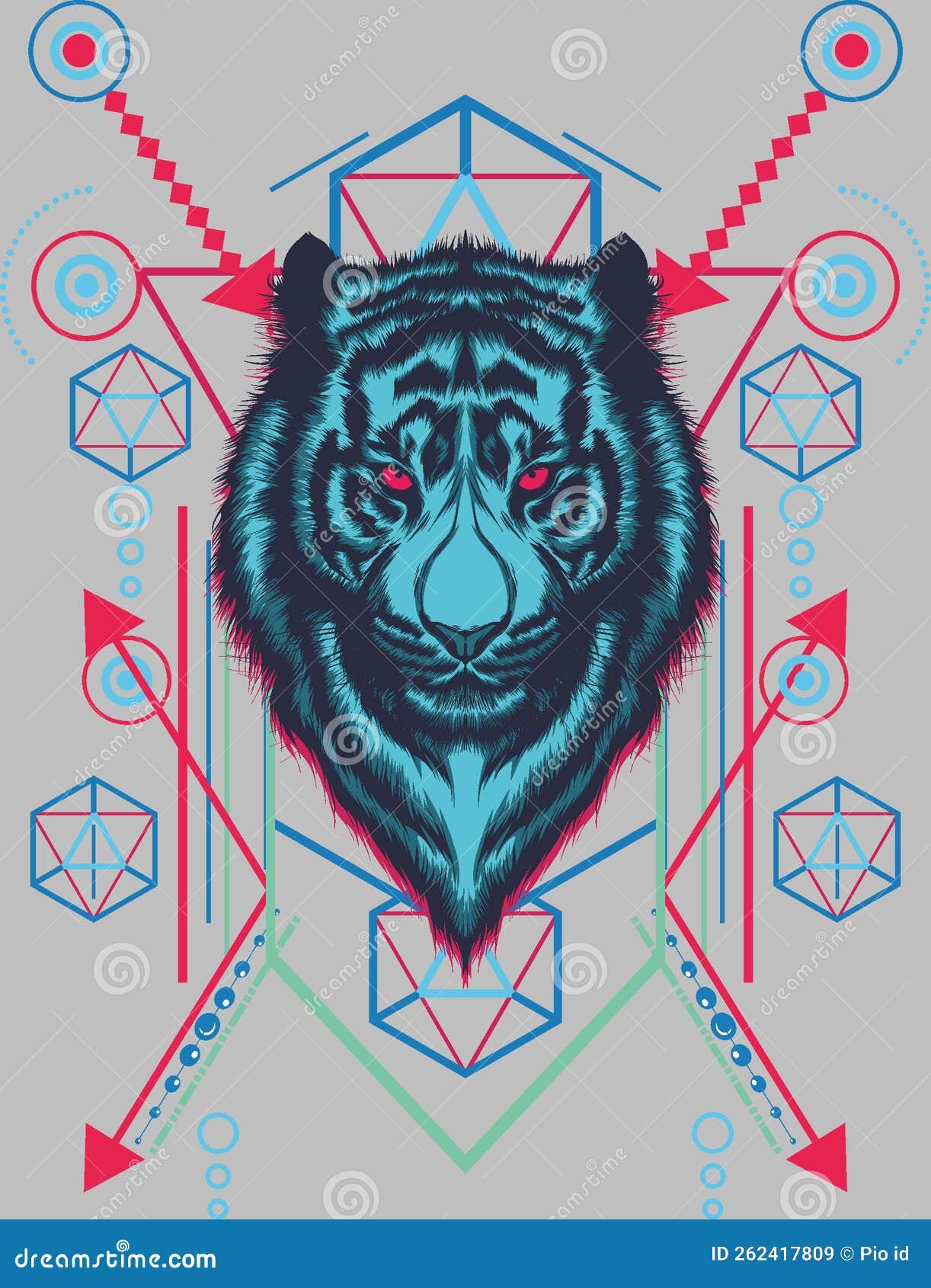 TIGER Geometric VECTOR ILLUSTRATION Stock Vector - Illustration of icon ...