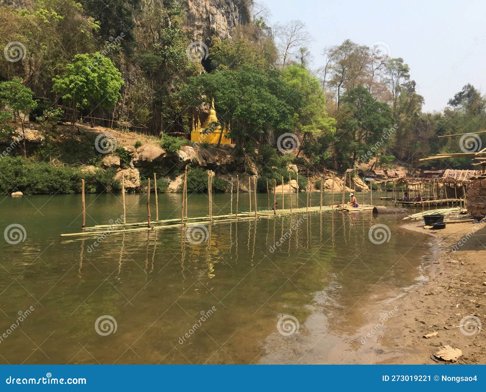 Thai-Myanmar Border Along the Moei River Stock Image - Image of ...