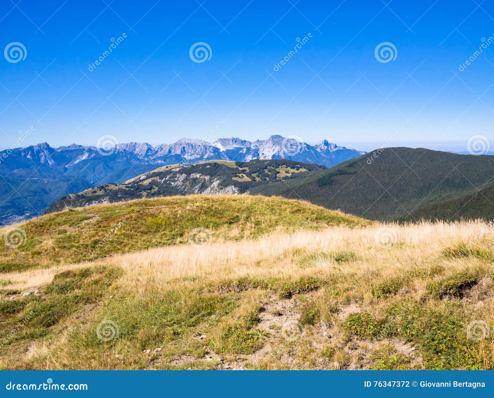 Along the Path Towards the Summit of the Mountain Stock Photo - Image ...