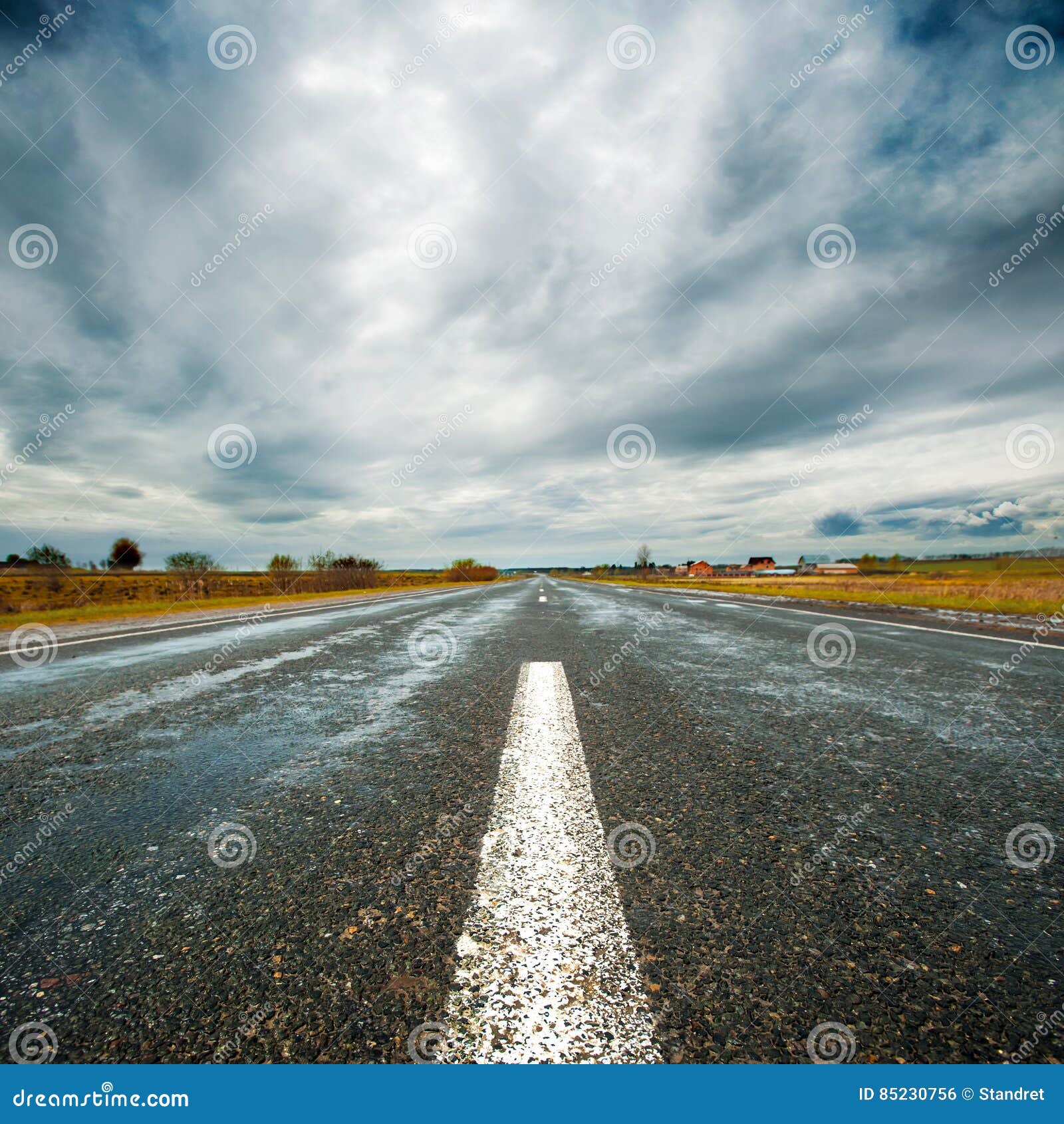 Along the road stock photo. Image of field, highway, mountain - 85230756