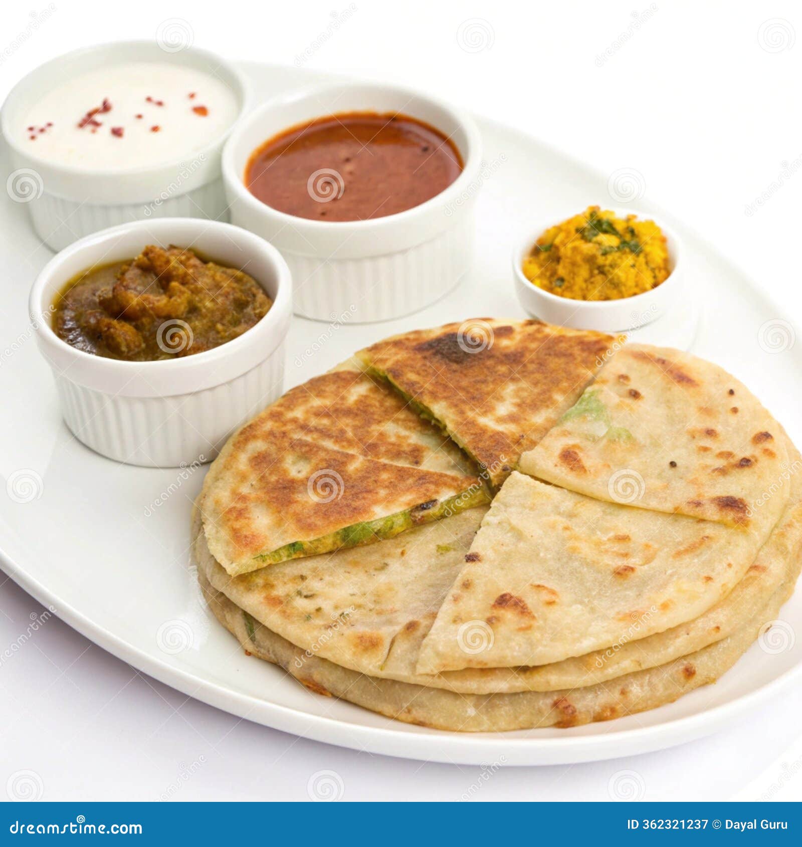 Aloo Paratha Or Gobi Paratha Also Known As Potato Stock Image ...