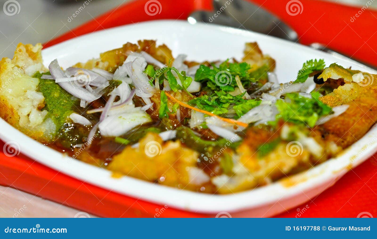 `Aloo Tikki Chaat`, Spicy Snack Prepared From Fried Potatoes Stock ...