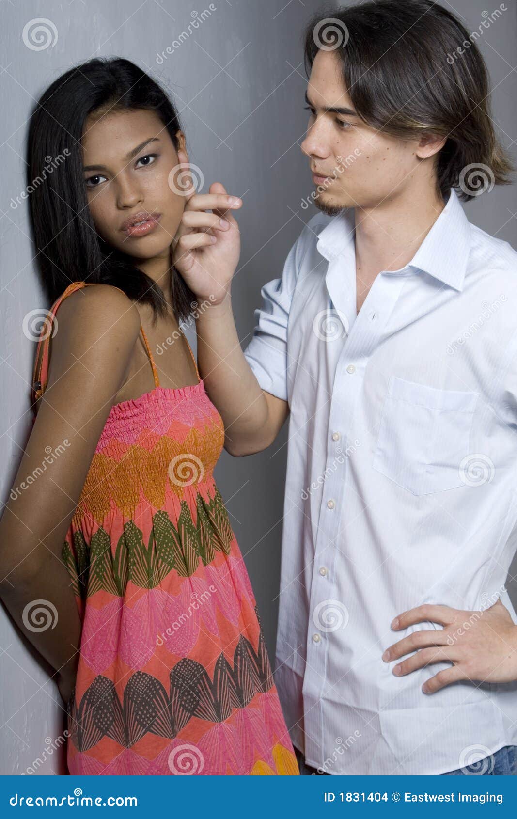 Aloof stock photo. Image of mixed, affection, lovers, wall - 1831404