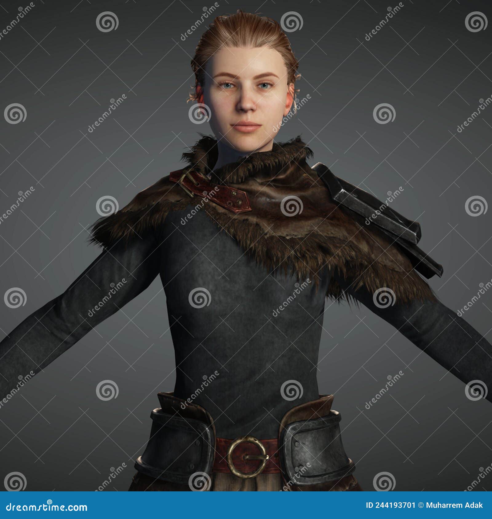 Alora Character Model Posing 3D Illustration Stock Illustration ...