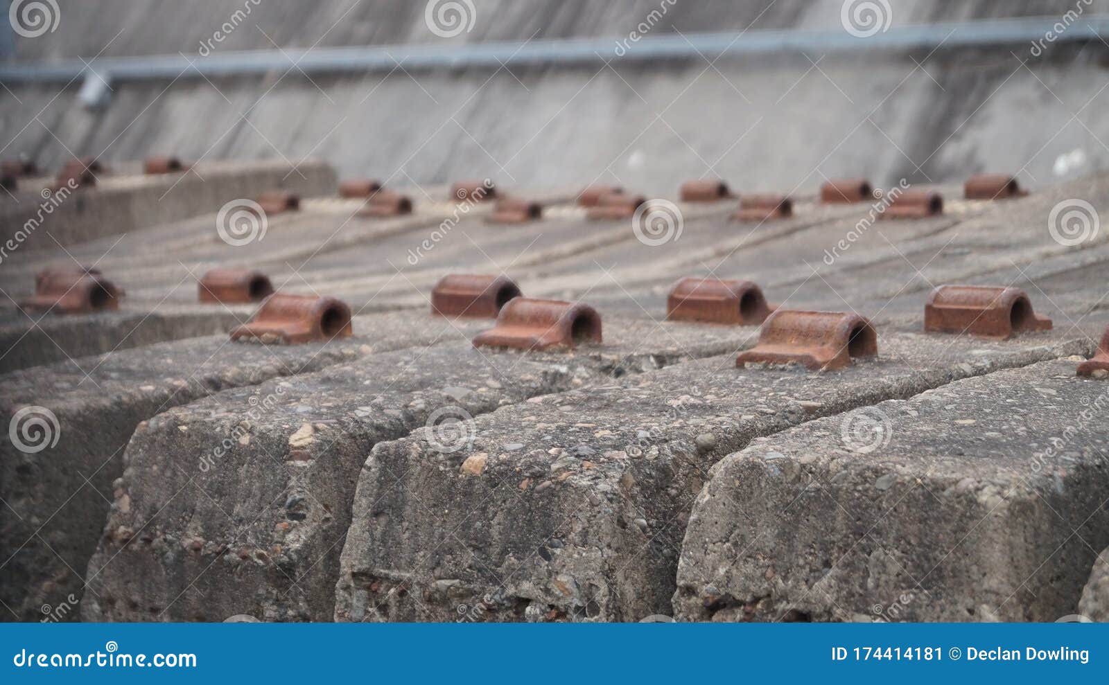 Concrete Train Rail Slabs, No Rail, Slab Stack, Low Angle Stock Image ...