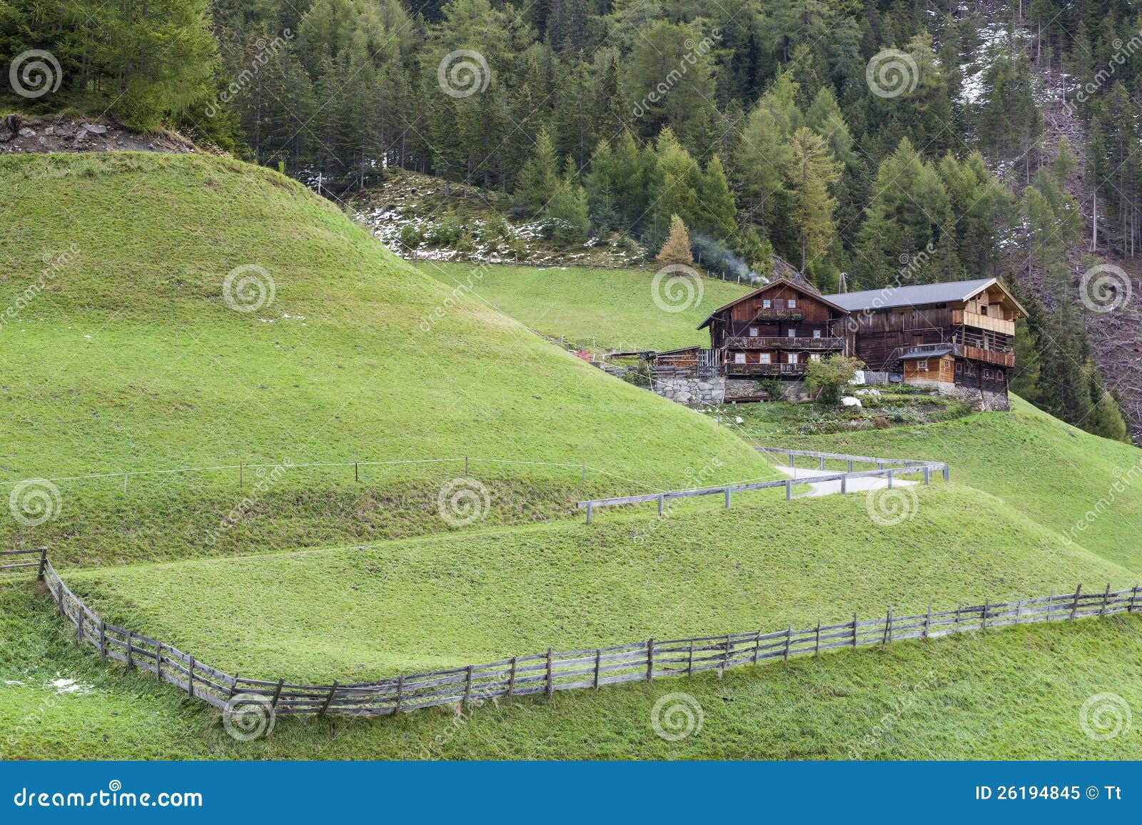 Alp farm on a slope stock image. Image of farm, country - 26194845