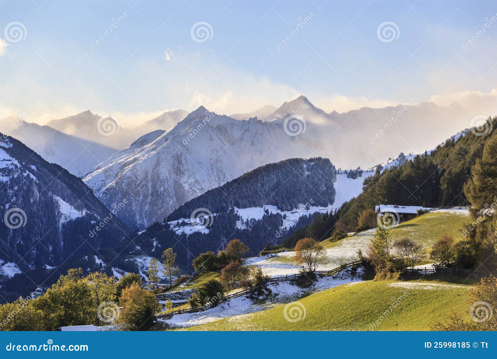 Alp landscape stock image. Image of autumn, alpine, forest - 25998185