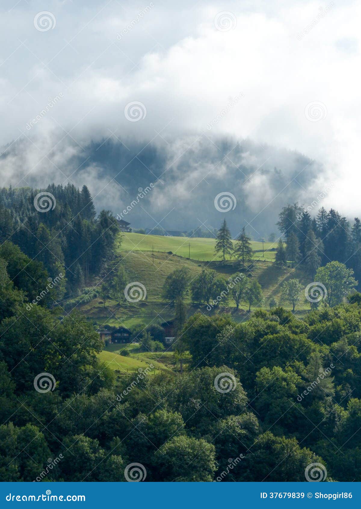 Alp with raising fog stock image. Image of hill, mountain - 37679839