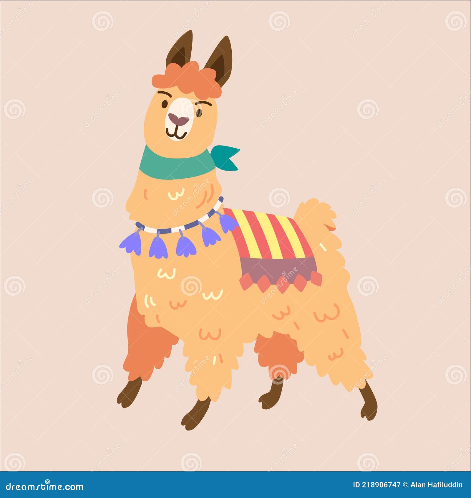 Alpaca Character With Different Emotion Vector Stock Vector ...