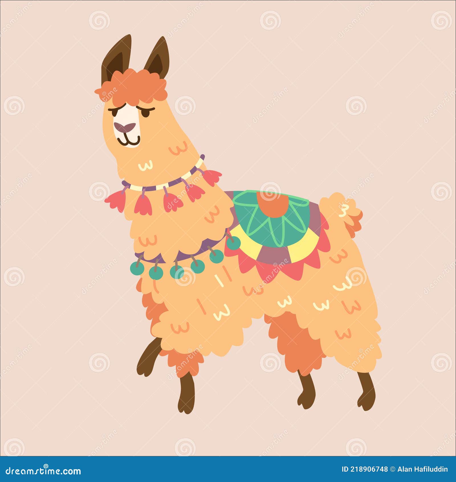 Alpaca Character with Different Emotion Vector Stock Vector ...