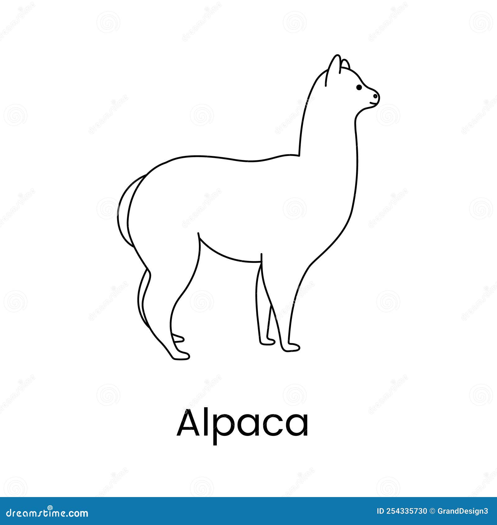 Alpaca Icon Line in Vector, Illustration of an Animal. Stock Vector ...