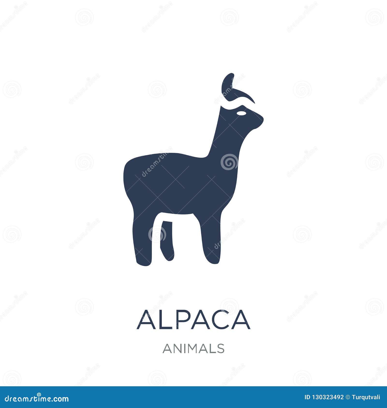 Alpaca Icon. Trendy Flat Vector Alpaca Icon on White Background Stock ...
