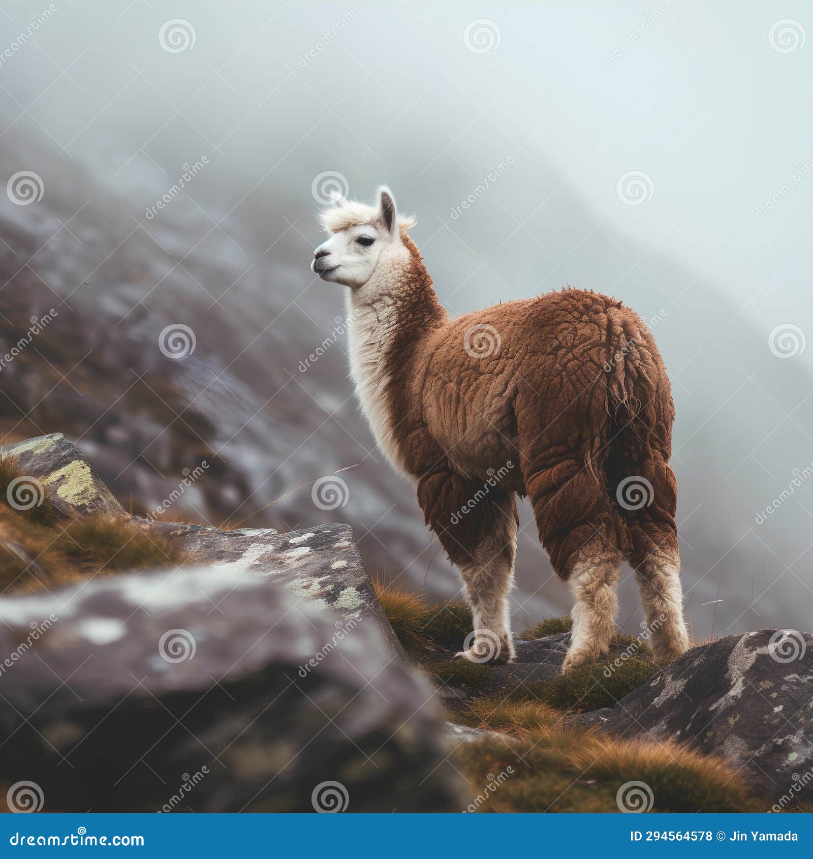 Alpaca (Lama Glama) In The Mountains. Stock Photography | CartoonDealer ...