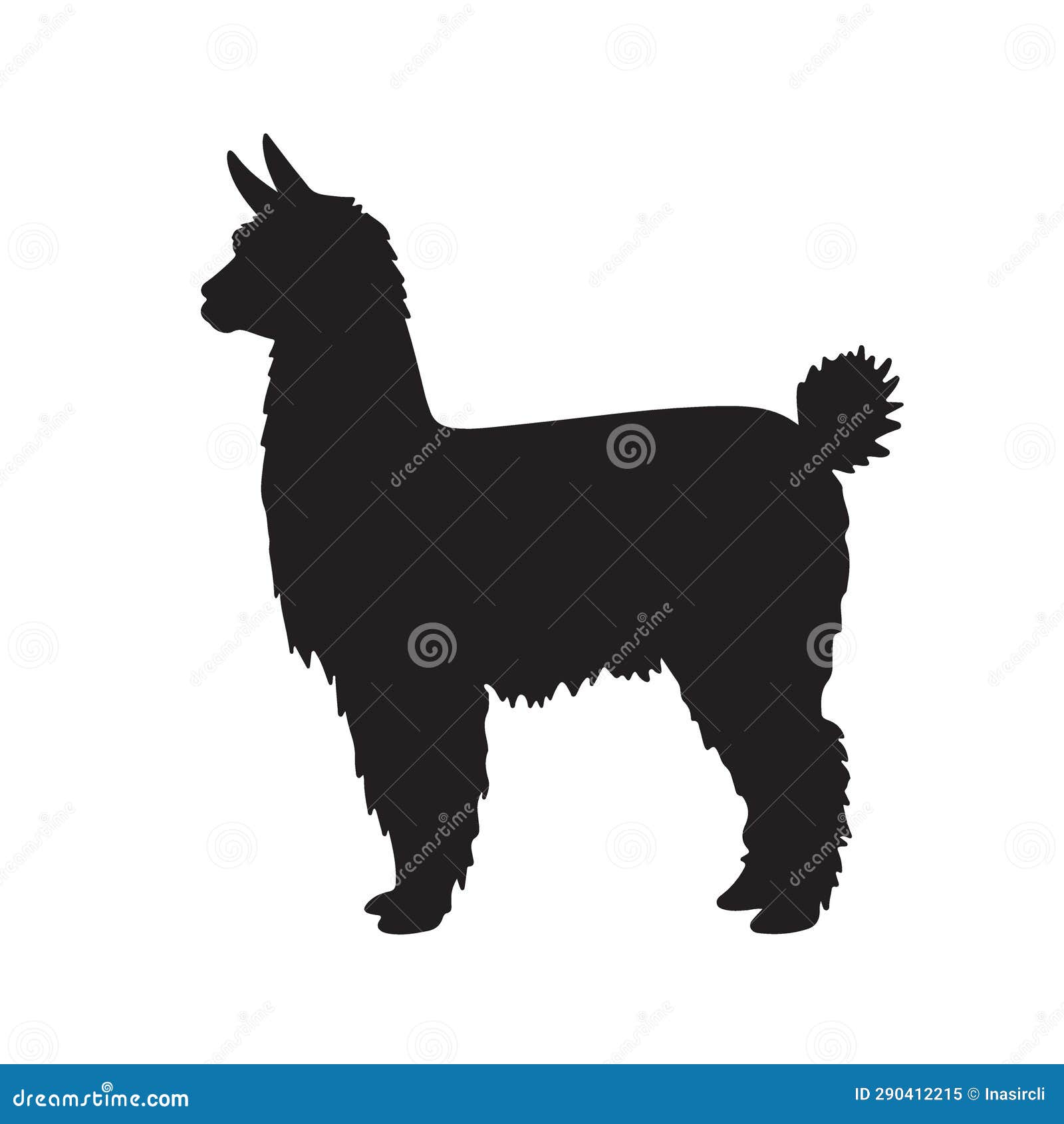 Alpaca silhouette stock vector. Illustration of cartoon - 290412215