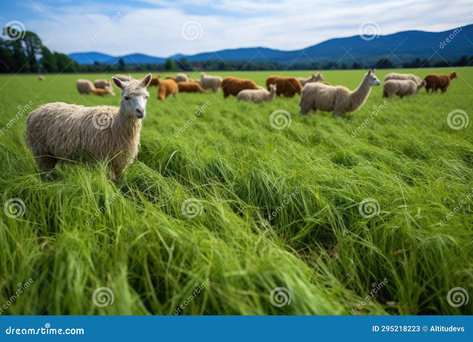 Alpacas Grazing on an Andean Field Stock Image - Image of nature ...