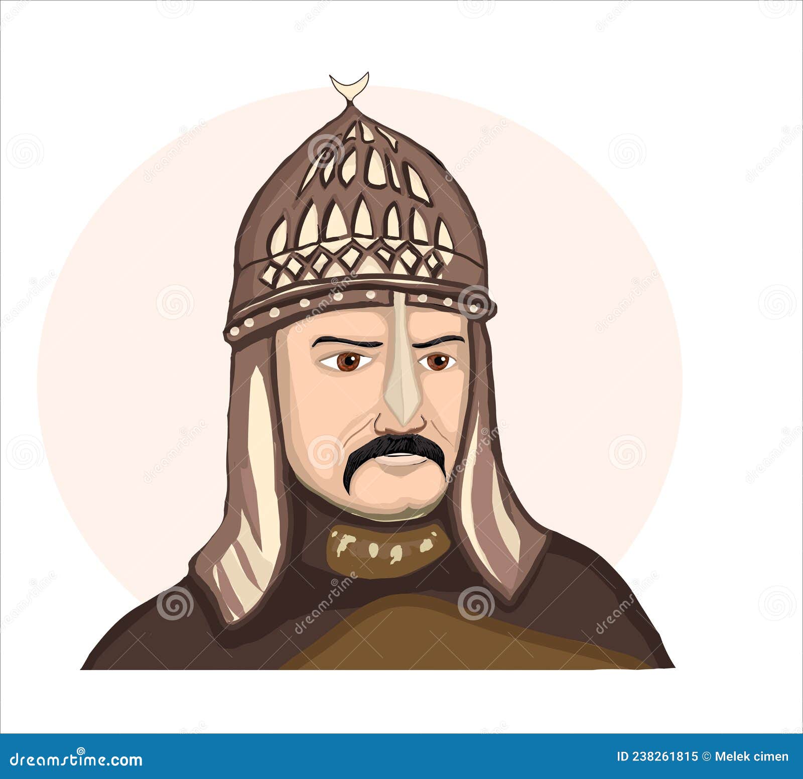Sultan Alparslan Hand Drawing Vector Illustration. Sultan Of Selcuklu ...