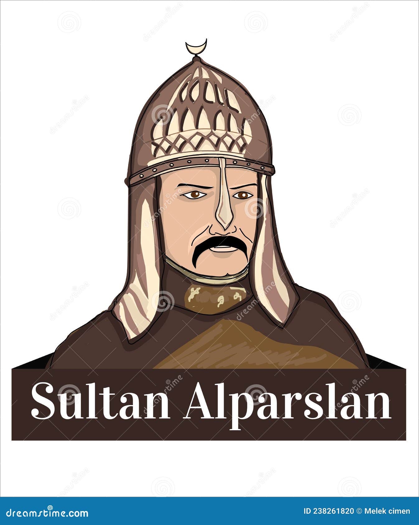Sultan Alparslan Hand Drawing Vector Illustration. Sultan Of Selcuklu ...