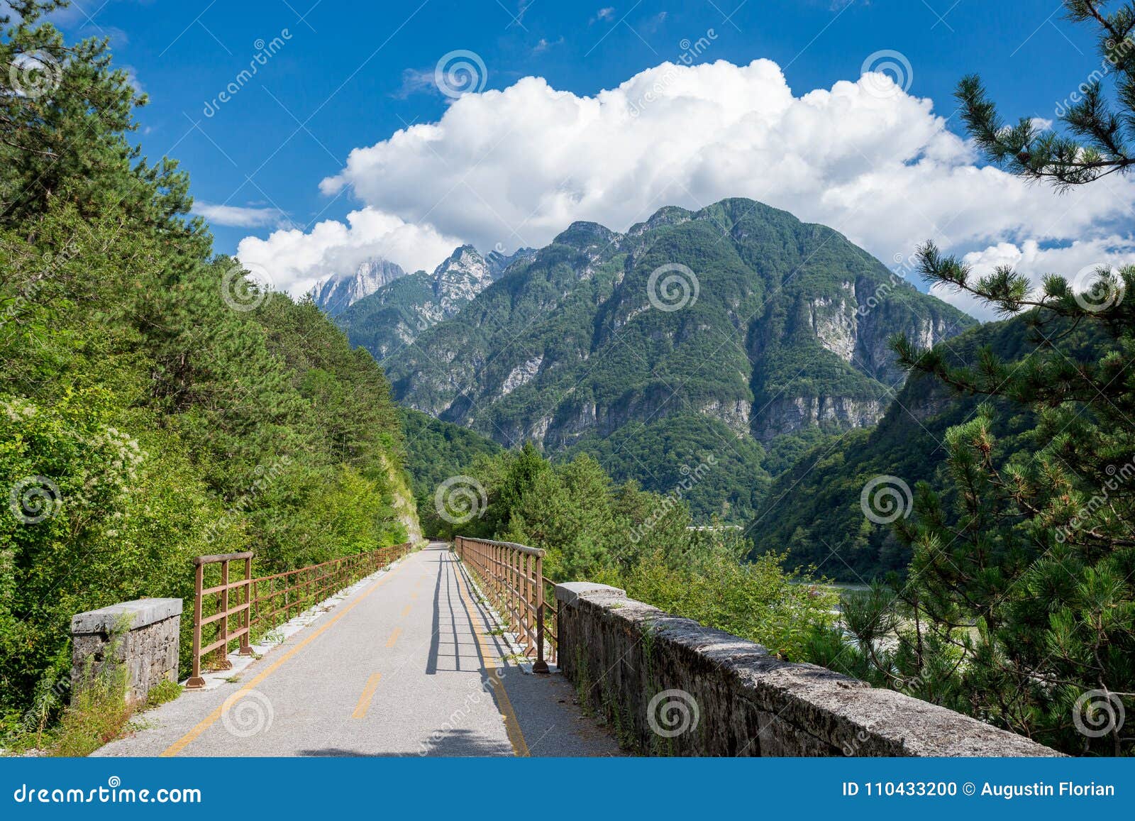 Alpe Adria Cycle Path, Italy. Stock Photo - Image of lane, journey ...
