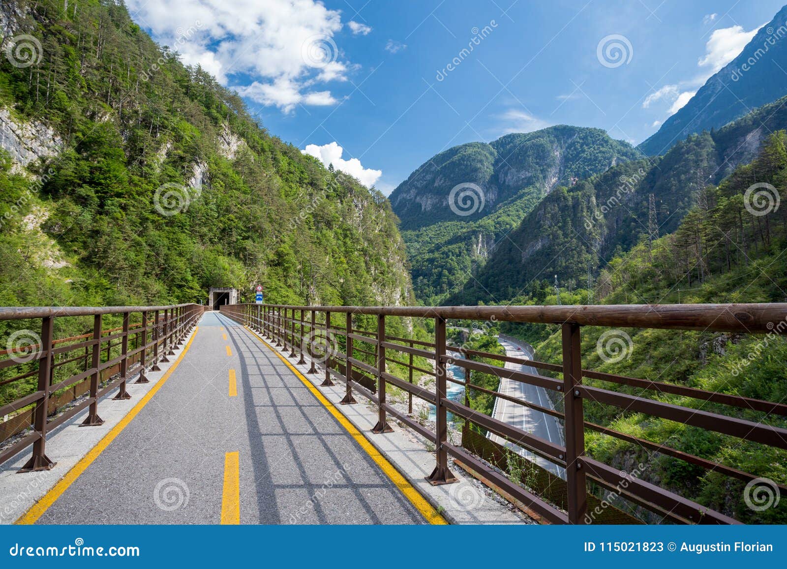 Alpe Adria Cycle Path, Italy Stock Image - Image of bridge, cycle ...
