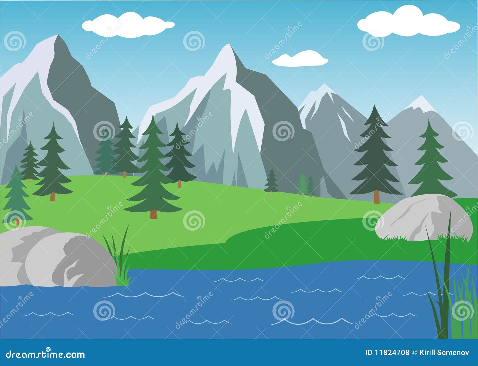 Alpen Landschaft vektor abbildung. Illustration von schönheit - 11824708