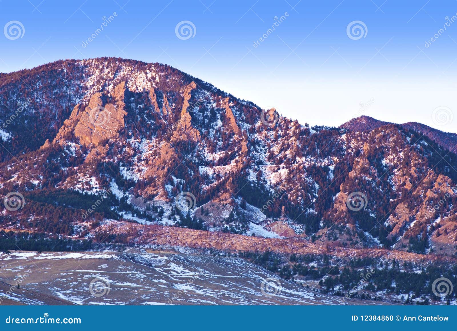 Alpenglow Sunrise on Colorado Foothills Stock Photo - Image of ...