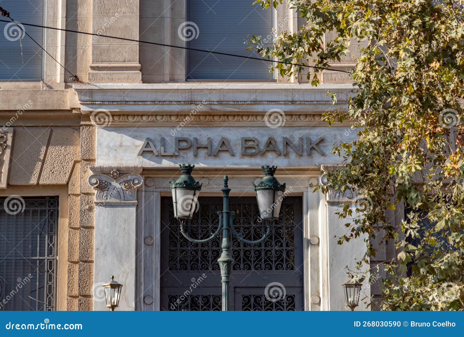 Alpha Bank Building editorial image. Image of street - 268030590