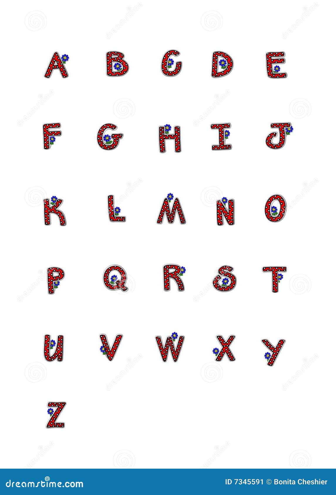 Alpha Daisy Dots stock illustration. Illustration of booking - 7345591