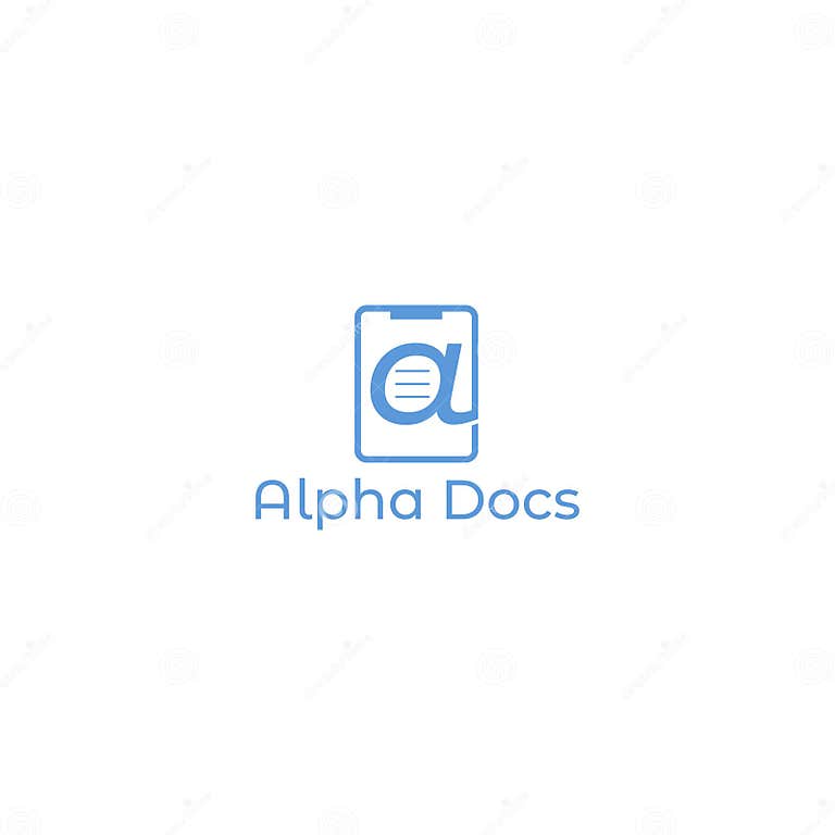 Alpha Document Logo Design Vector Stock Vector - Illustration of ...