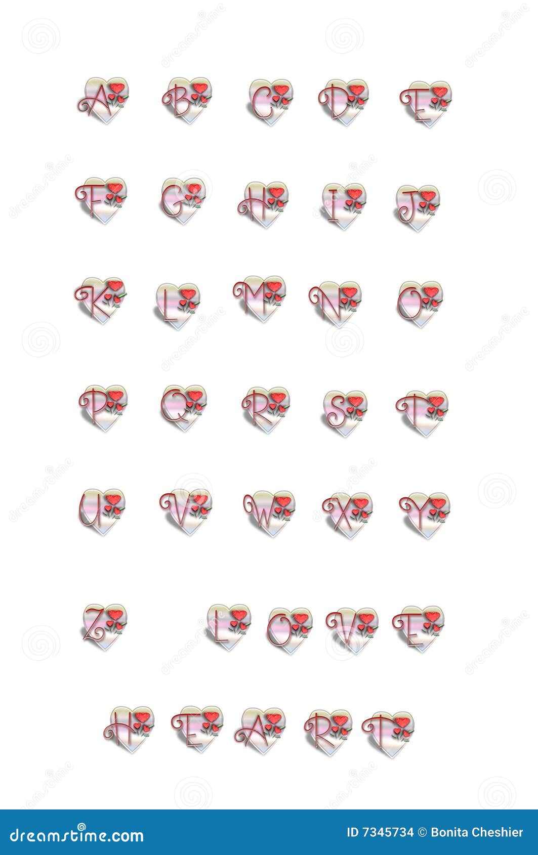 Alpha Heart Stem stock illustration. Illustration of cute - 7345734