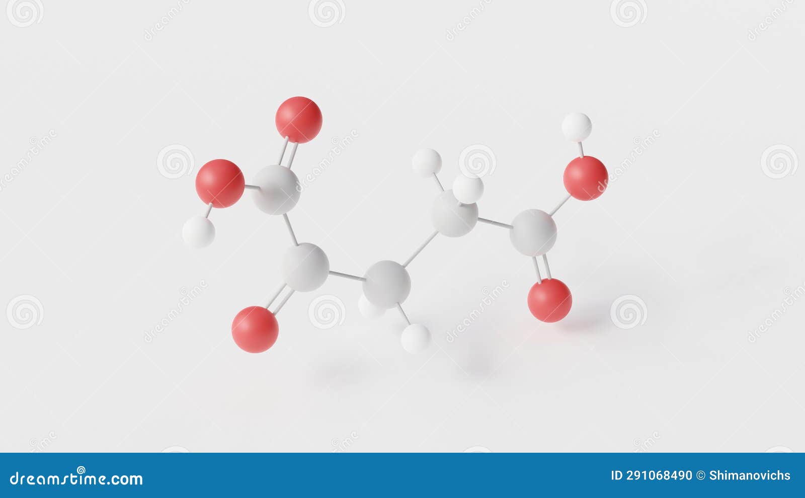Alpha-ketoglutaric Acid Molecule 3d, Molecular Structure, Ball and ...