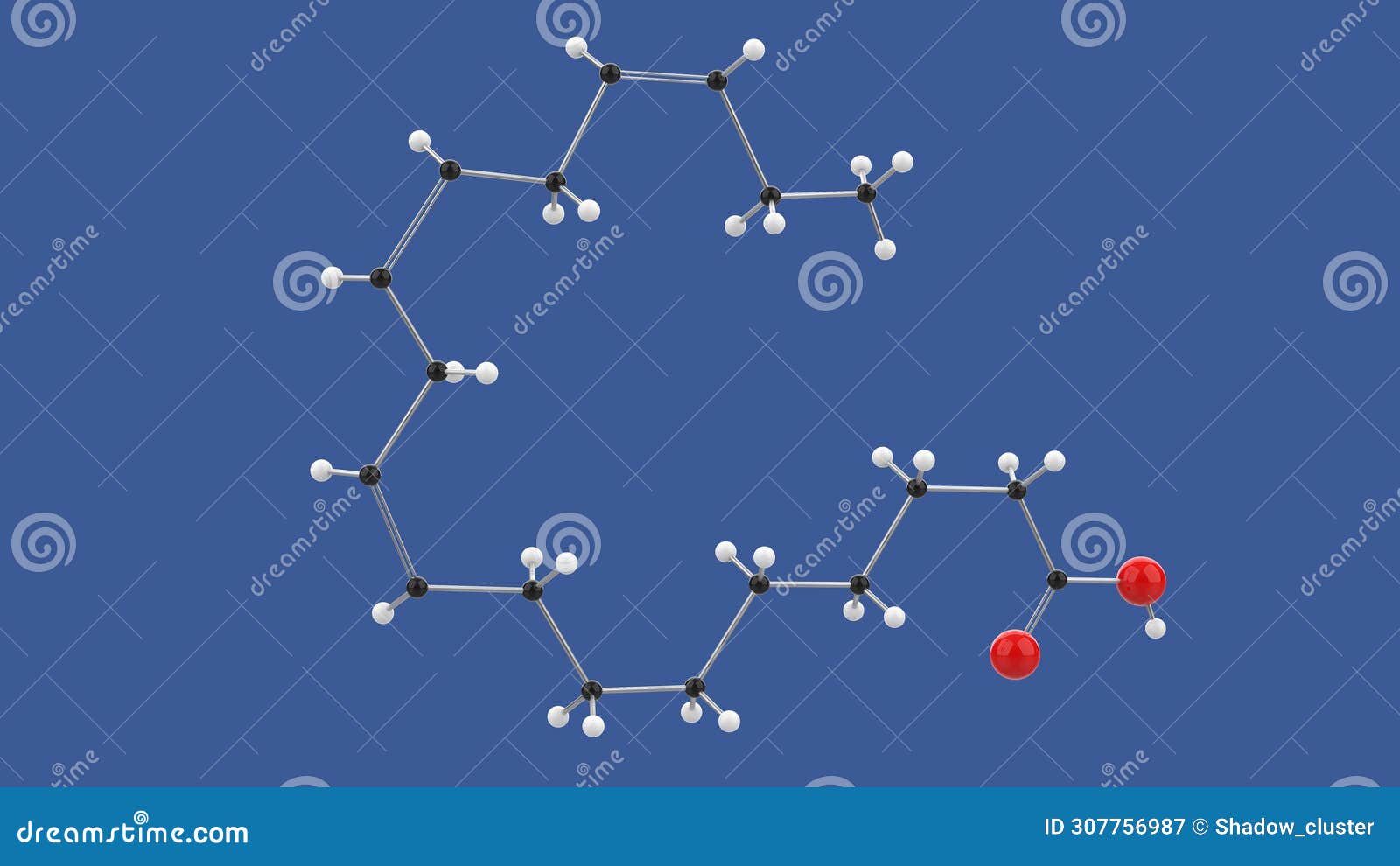 Alpha-linolenic Acid 3D Molecule Structure Illustration Stock ...