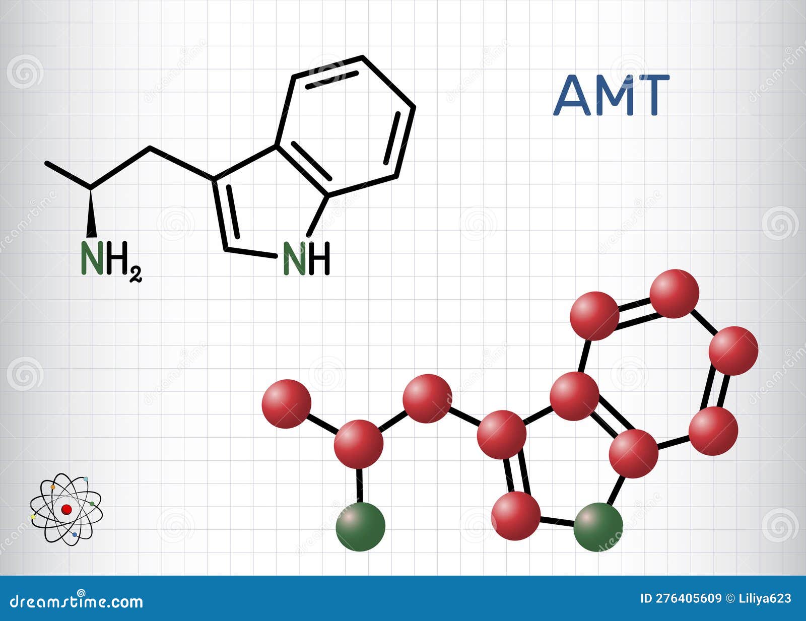 Alpha-methyltryptamine Molecule 3d, Molecular Structure, Ball And Stick ...