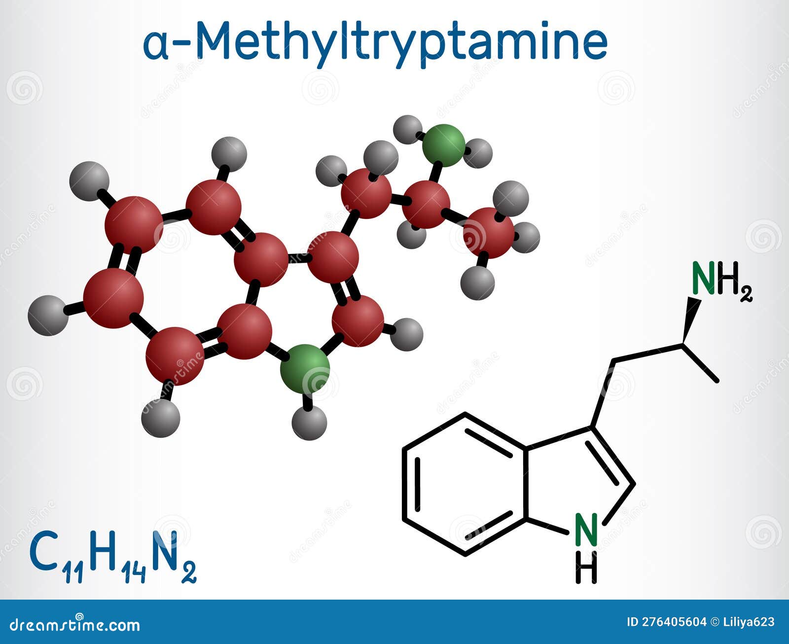 Alpha-methyltryptamine Molecule 3d, Molecular Structure, Ball And Stick ...