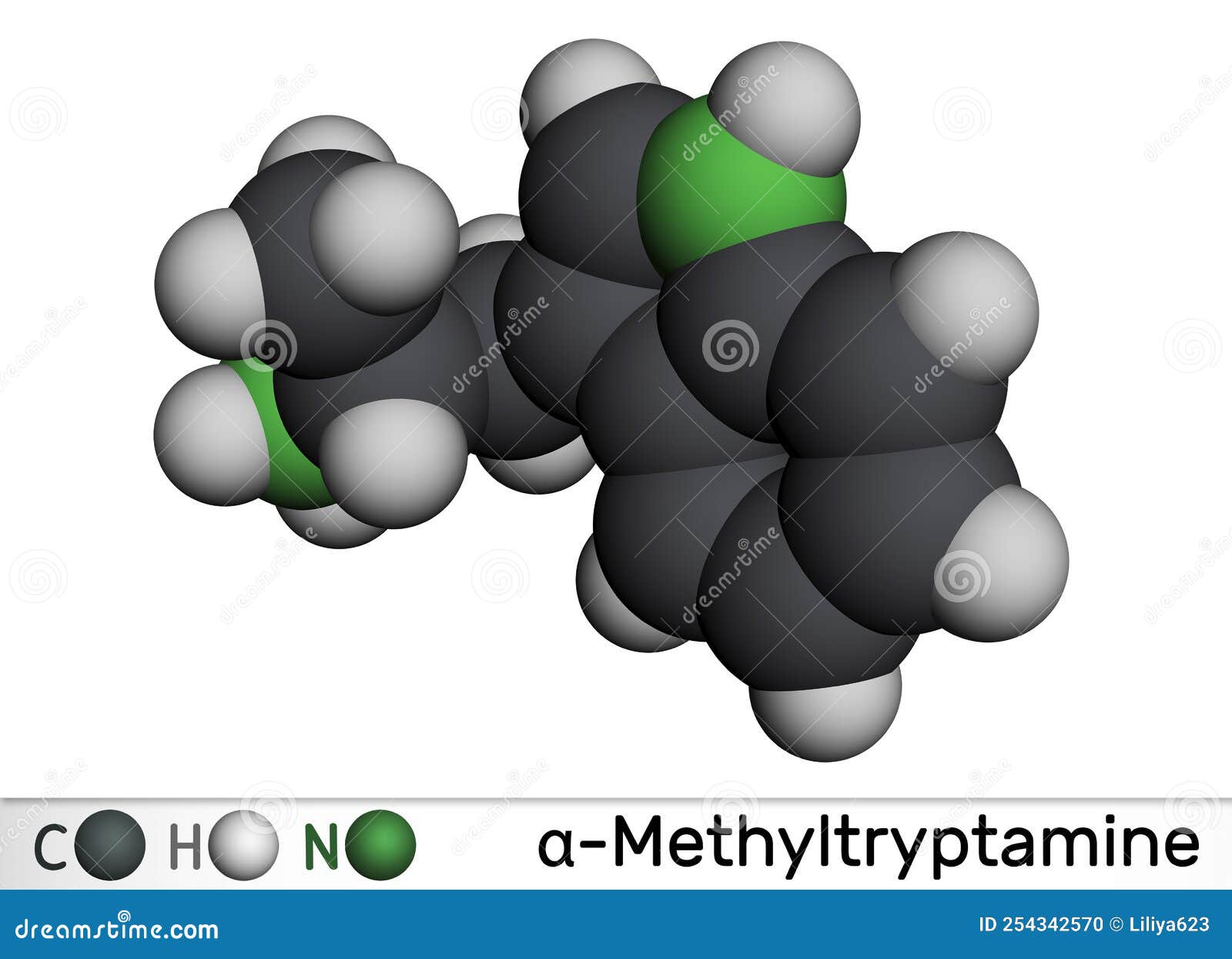Alpha-methyltryptamine Molecular Structure, 3d Model Molecule ...