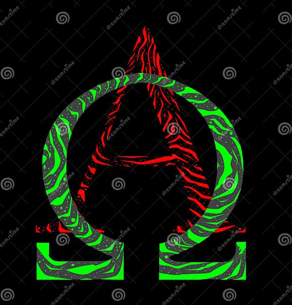 Alpha Omega Sign ilustración del vector. Ilustración de rojo - 75213598