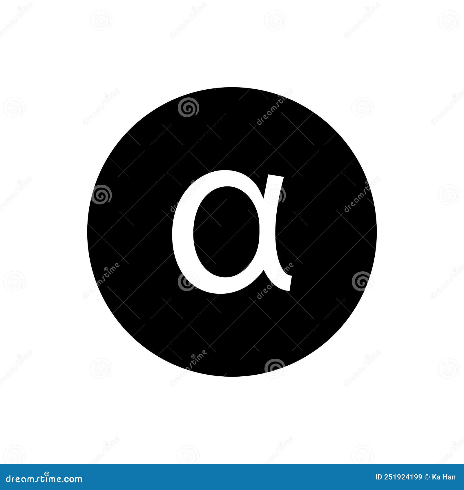 Alpha Symbol Icon Vector Isolated on Circle Background Stock Vector ...