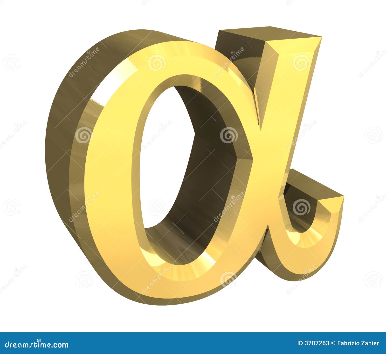 Alpha symbole en or (3d) illustration stock. Illustration du secret ...